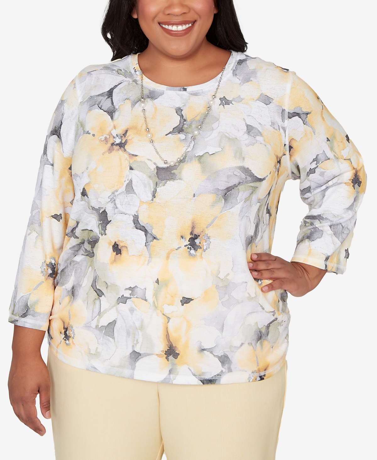 Click here for Alfred Dunner Plus Size Al Fresco Watercolor Flora... prices