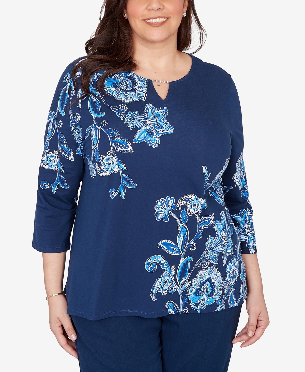 Click here for Alfred Dunner Plus Size Mykonos Asymmetrical Flora... prices