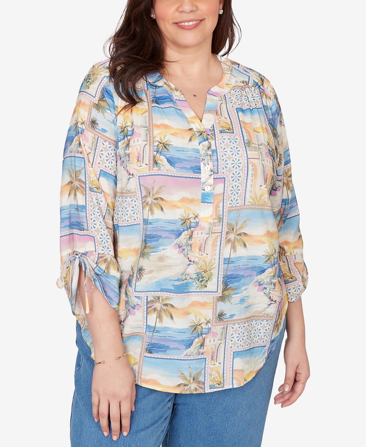 Click here for Alfred Dunner Plus Size Beachcomber Postcard Print... prices
