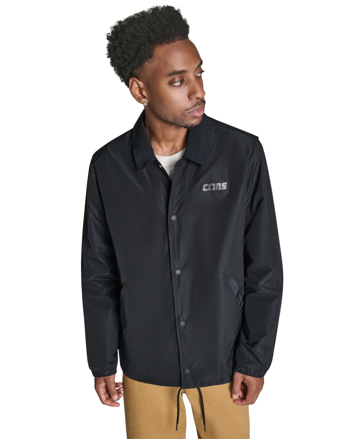 Click here for Converse Mens Classic-Fit Snap Closure Jacket - Co... prices