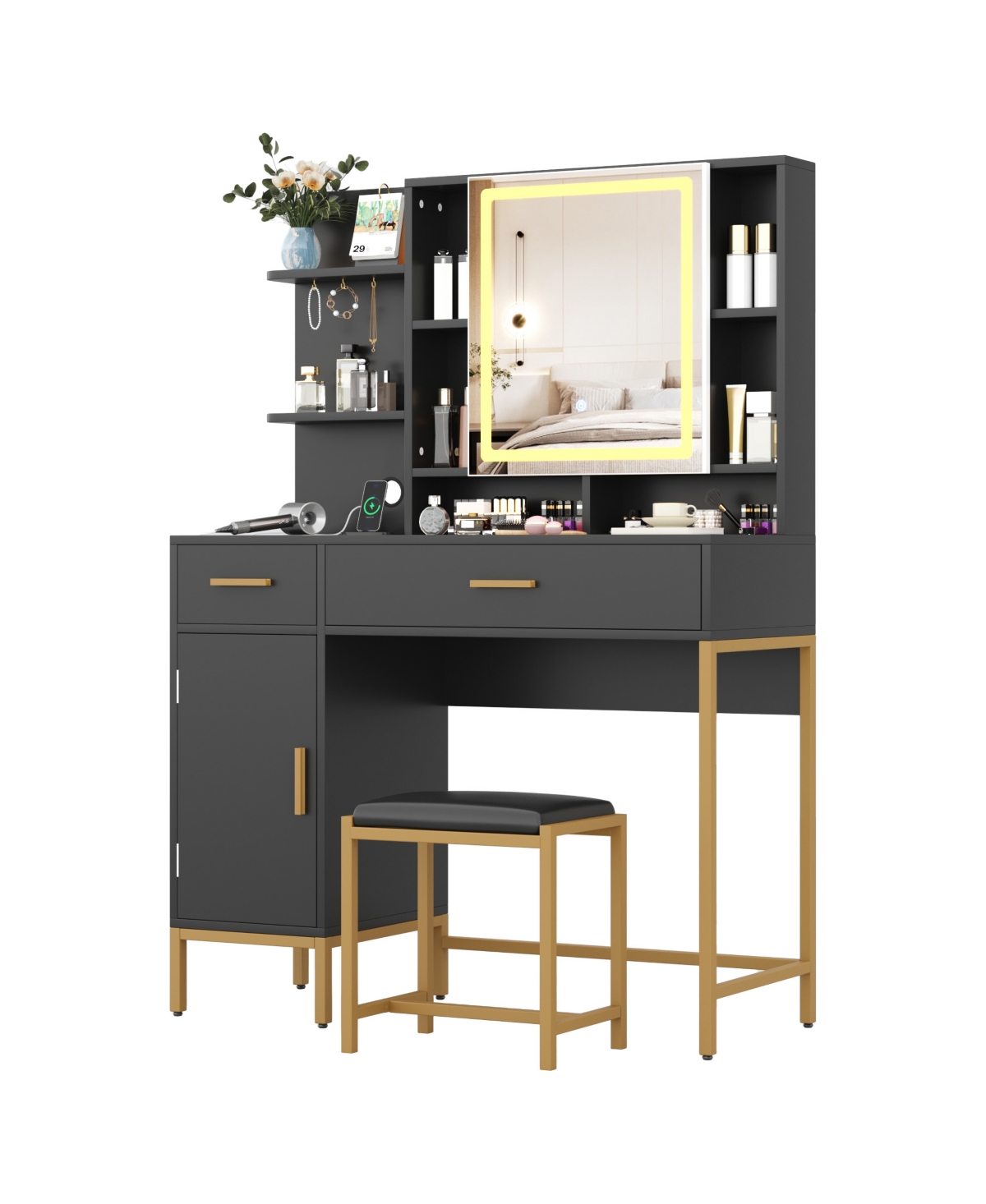 Click here for Gaomon Makeup Vanity Desk with Led Lighted Mirror... prices