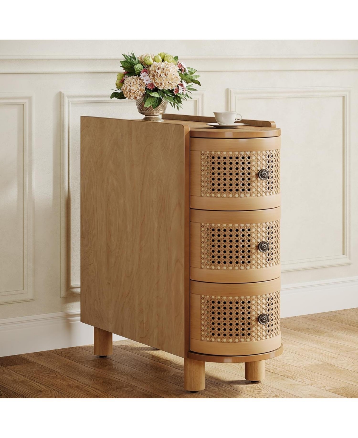 Click here for Tribesigns 3-Drawer Rattan Side Table  No Assembly... prices