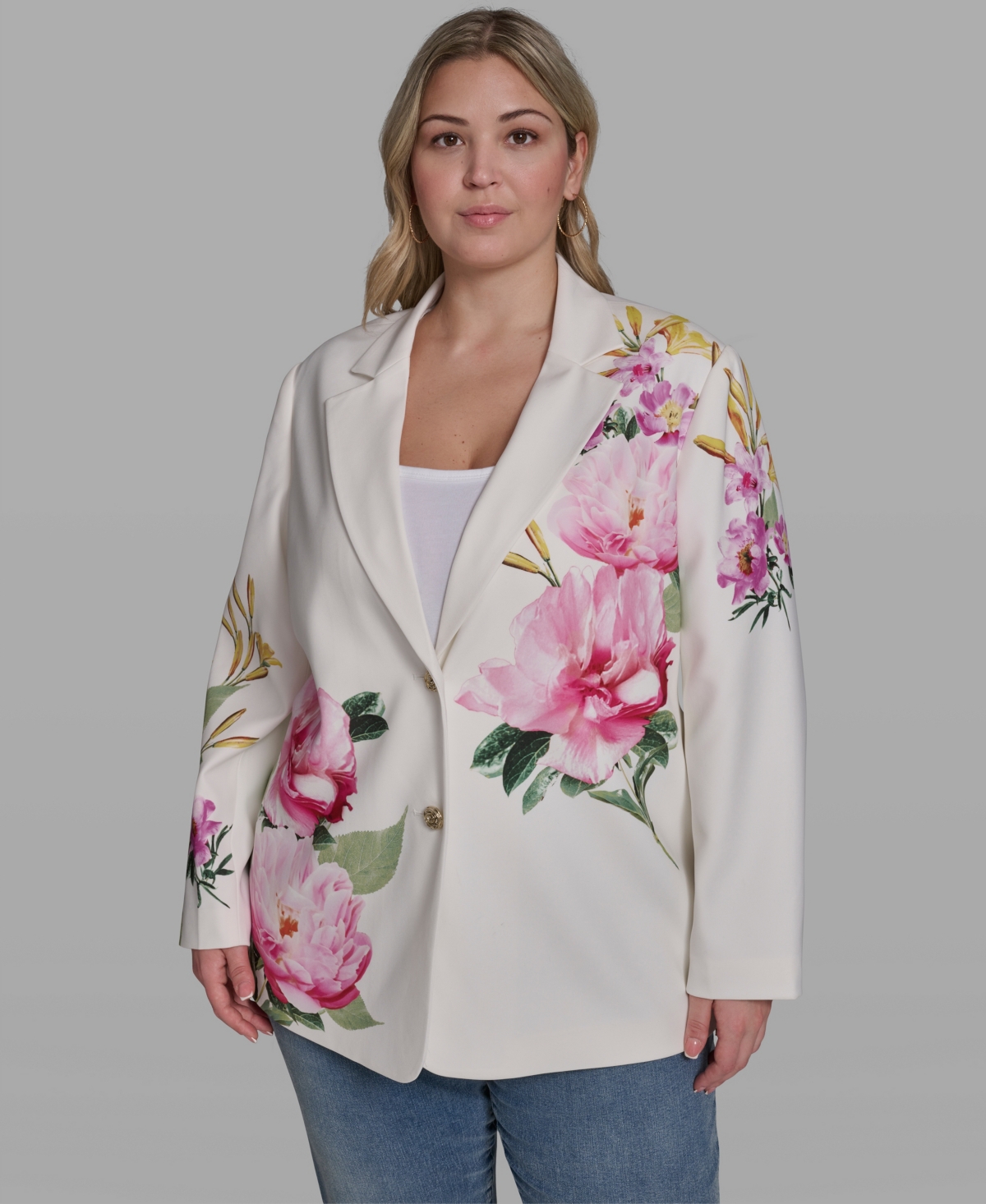 Click here for Karl Lagerfeld Paris Plus Size Floral Printed Long... prices