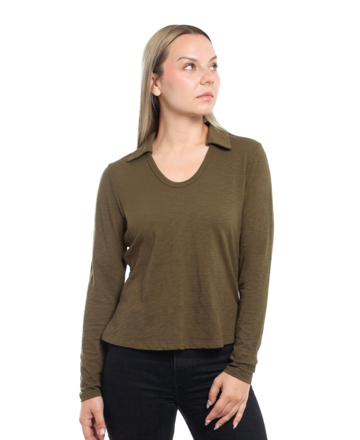 Click here for Wilt Clothing Womens Scoop Neck Long Sleeve Polo T... prices