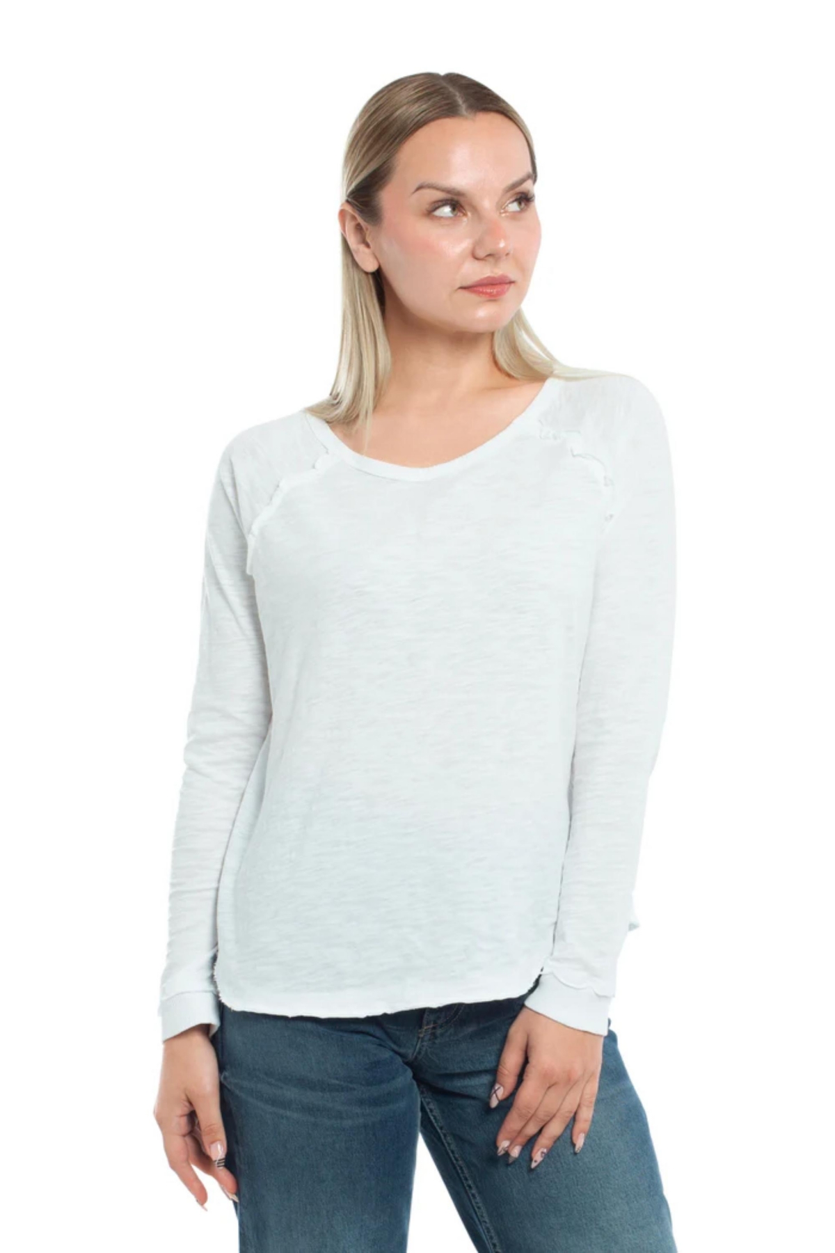 Click here for Wilt Clothing Womens Raglan Long Sleeve Tee - Whit... prices