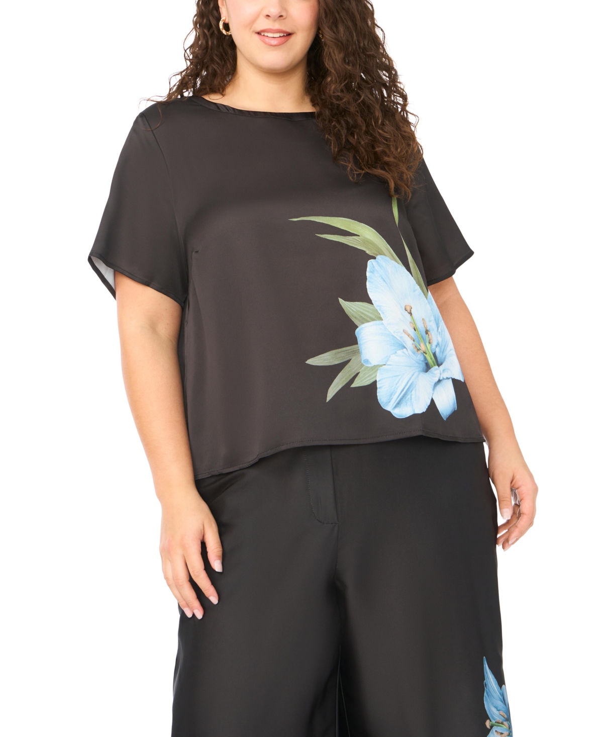 Click here for Vince Camuto Plus Size Short-Sleeve Crew Neck Top... prices