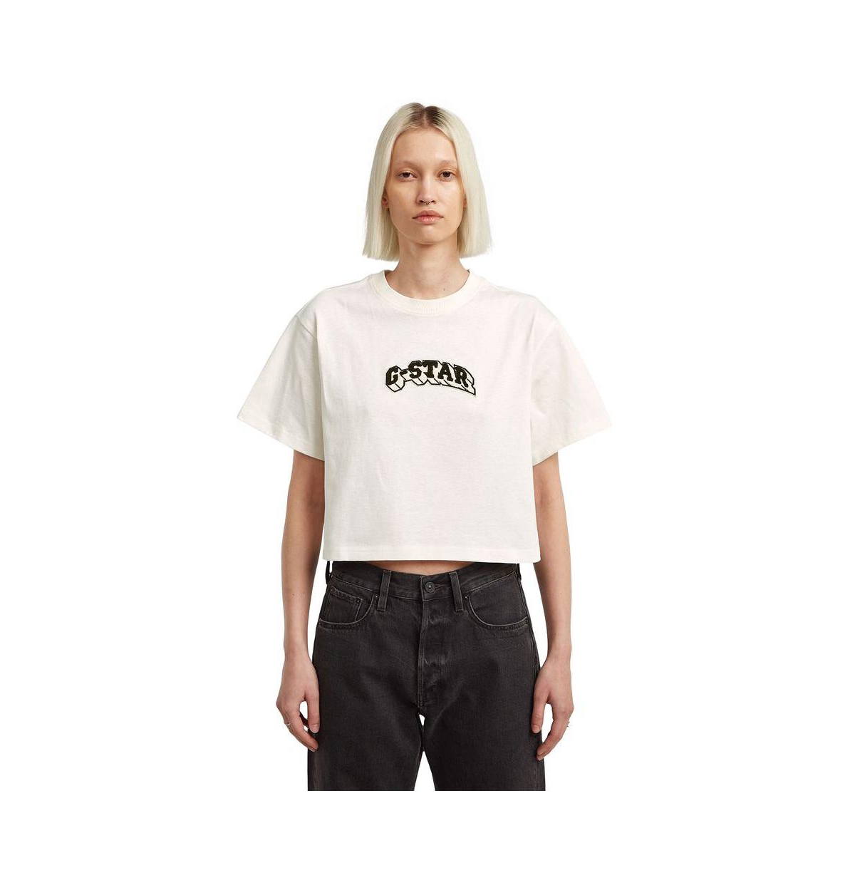 Click here for G-Star Womens Felt Logo Boxy T-Shirt - Milk prices