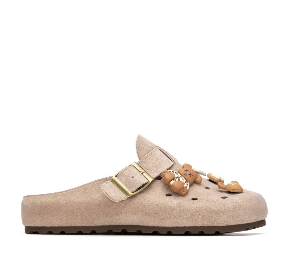 Click here for Xti Womens Suede Clogs With Teddy Bear Charms - Be... prices
