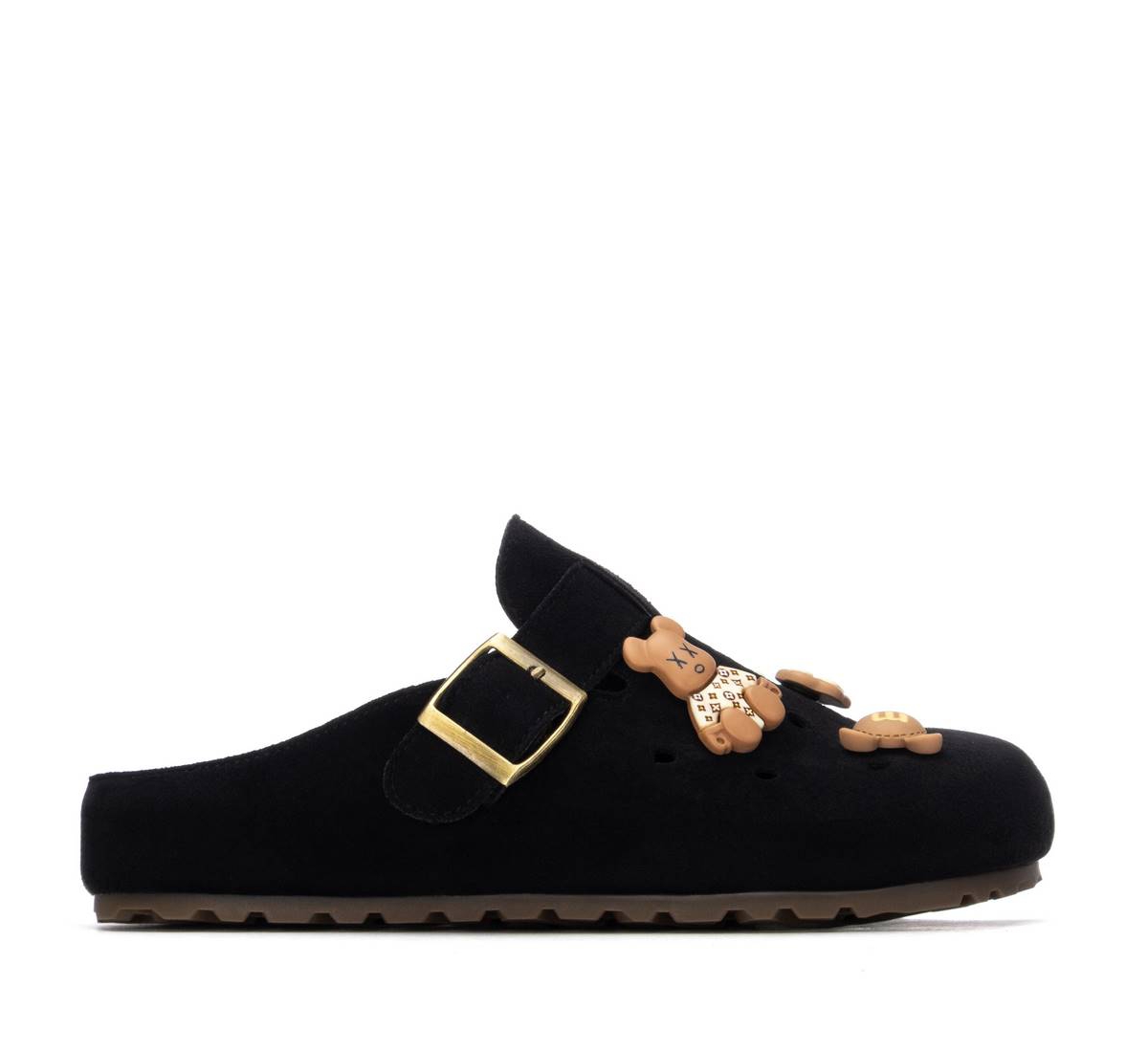 Click here for Xti Womens Suede Clogs With Teddy Bear Charms - Bl... prices