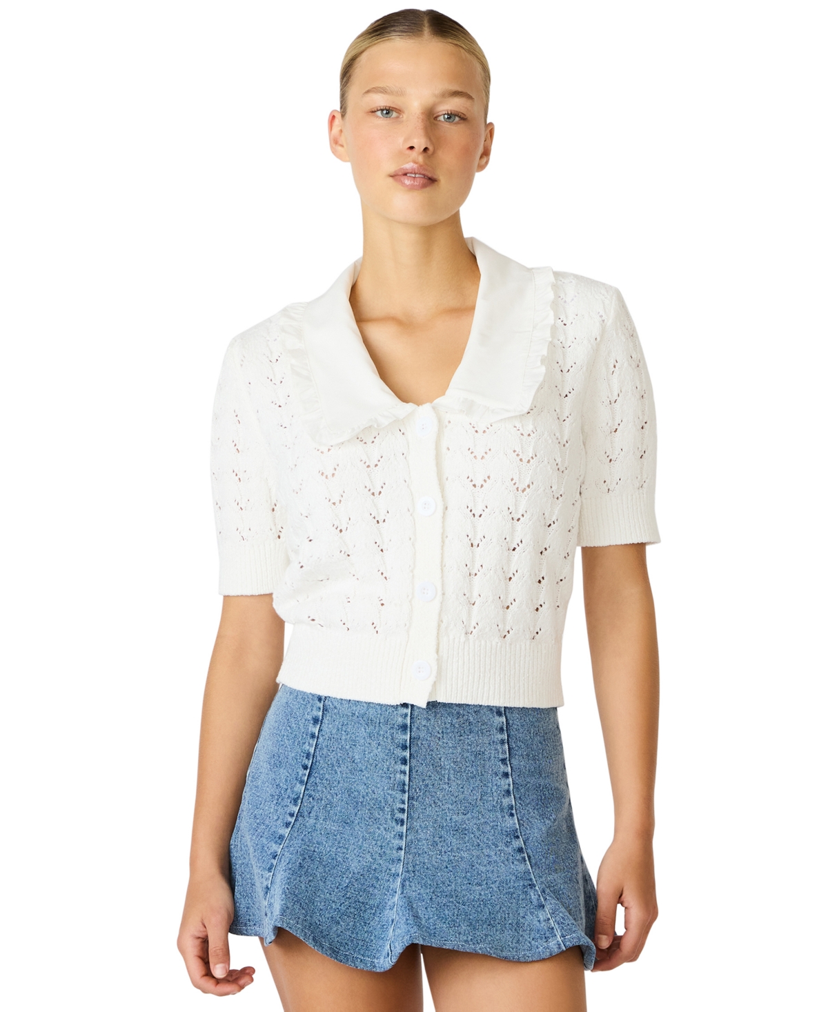 Click here for Steve Madden Womens Pilgrim Collar V-Neck Cardigan... prices