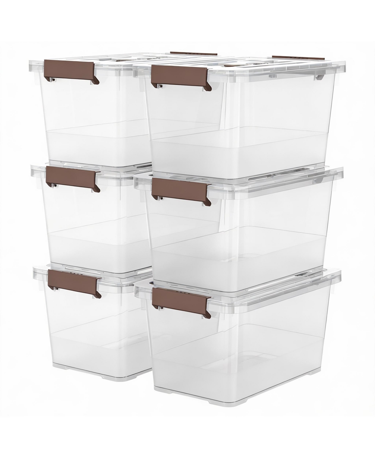 Click here for Yigii 6-Pack Clear 7 Quart Stackable Storage Bins... prices