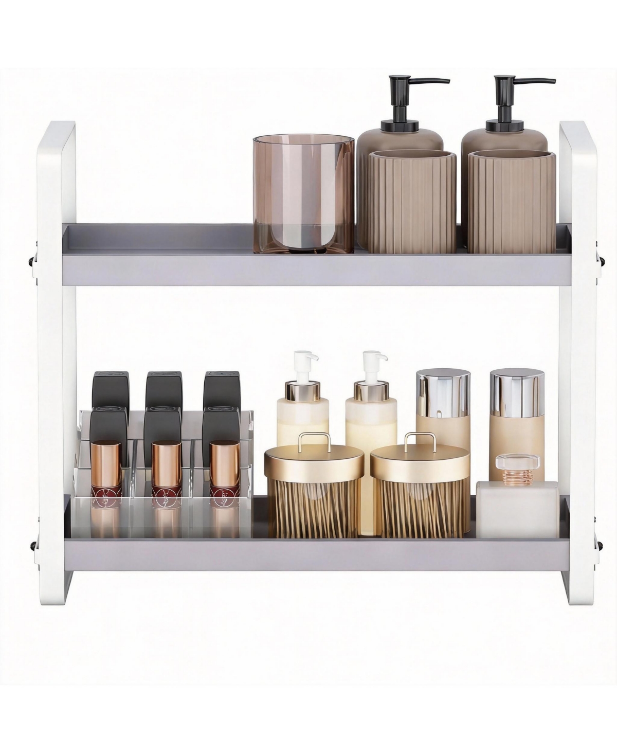 Click here for Yigii 2-Tier Wood Bathroom Organizer - Grey prices