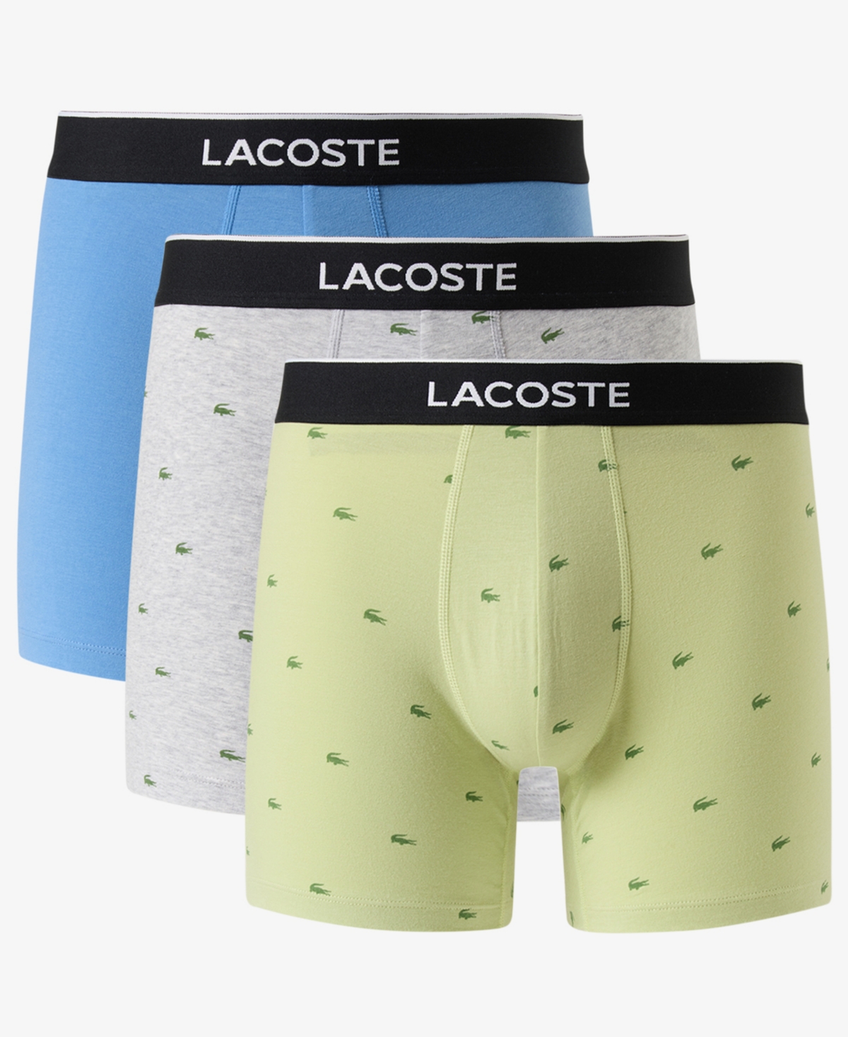 Click here for Mens Cotton Stretch Boxer Briefs  3-Pack - Blue/Wh... prices