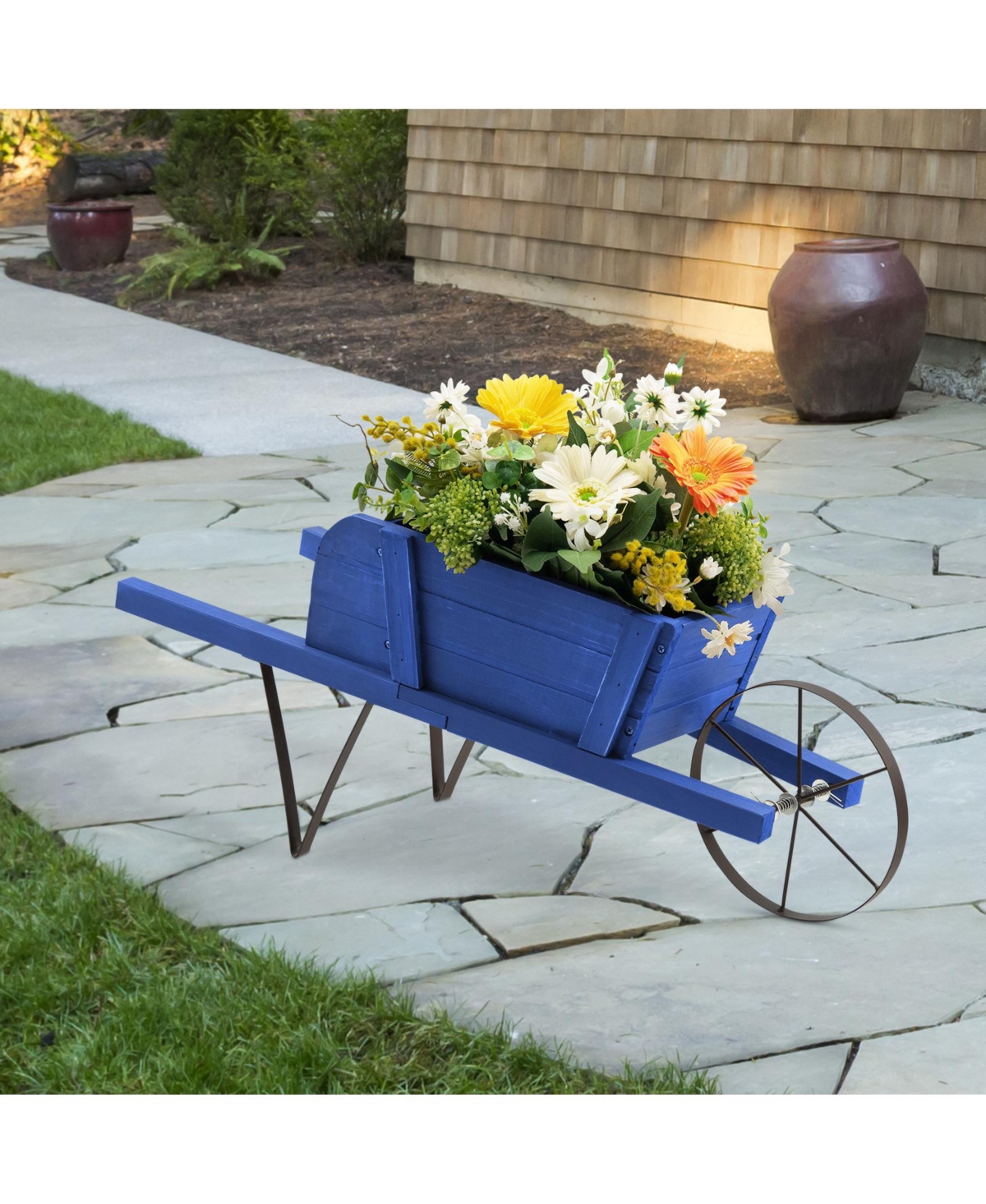 Click here for Costway Wooden Wagon Planter Decorative Indoor/Out... prices