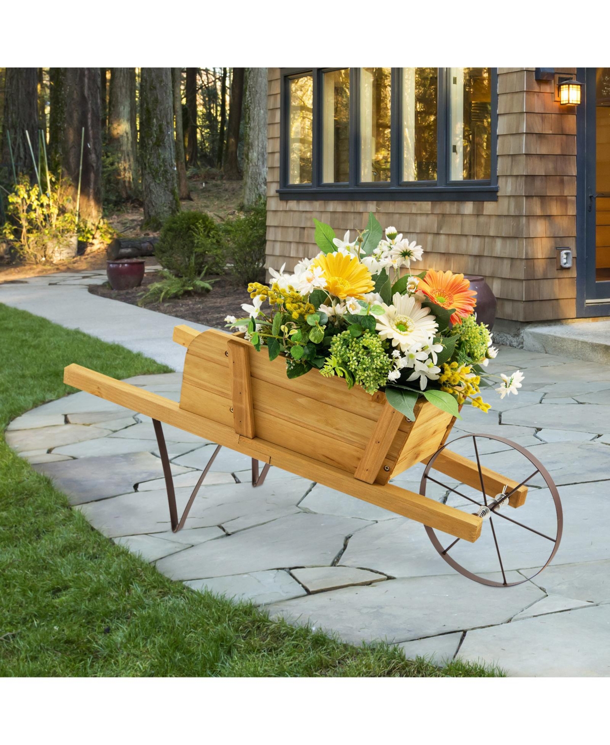 Click here for Costway Wooden Wagon Planter Decorative Indoor/Out... prices