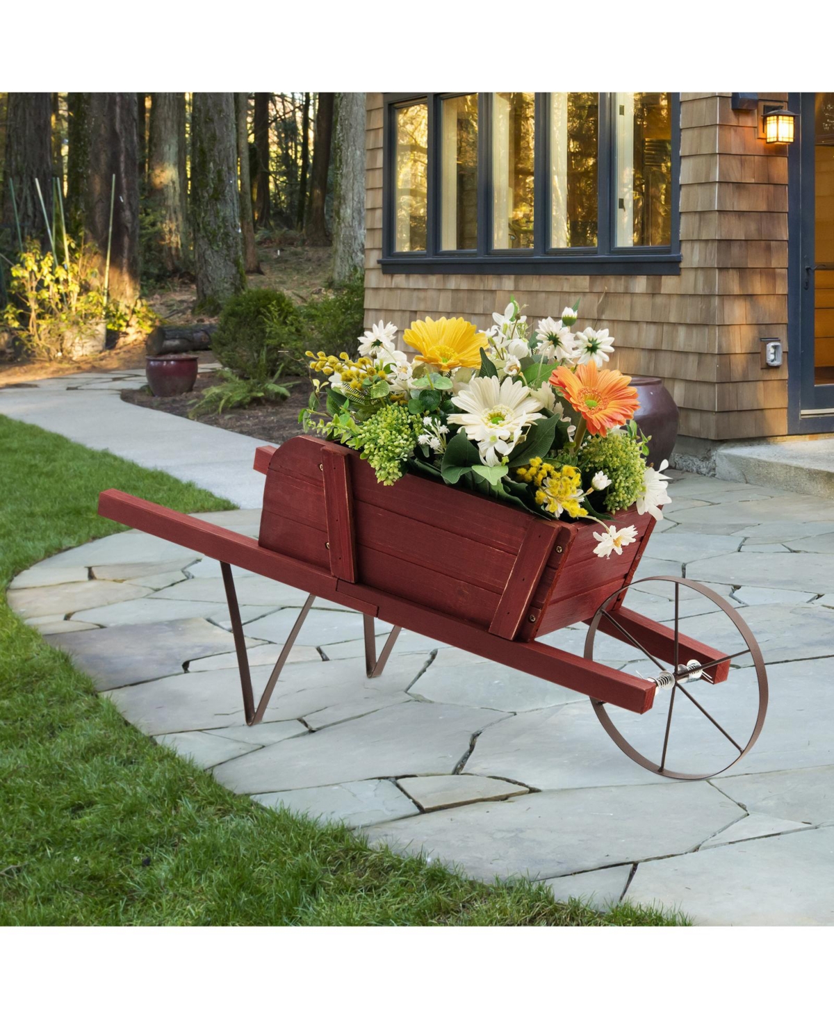 Click here for Costway Wooden Wagon Planter Decorative Indoor/Out... prices