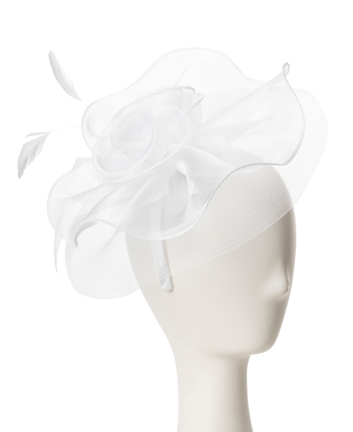 Click here for August Hats Wavy Net Fascinator Hat - White prices