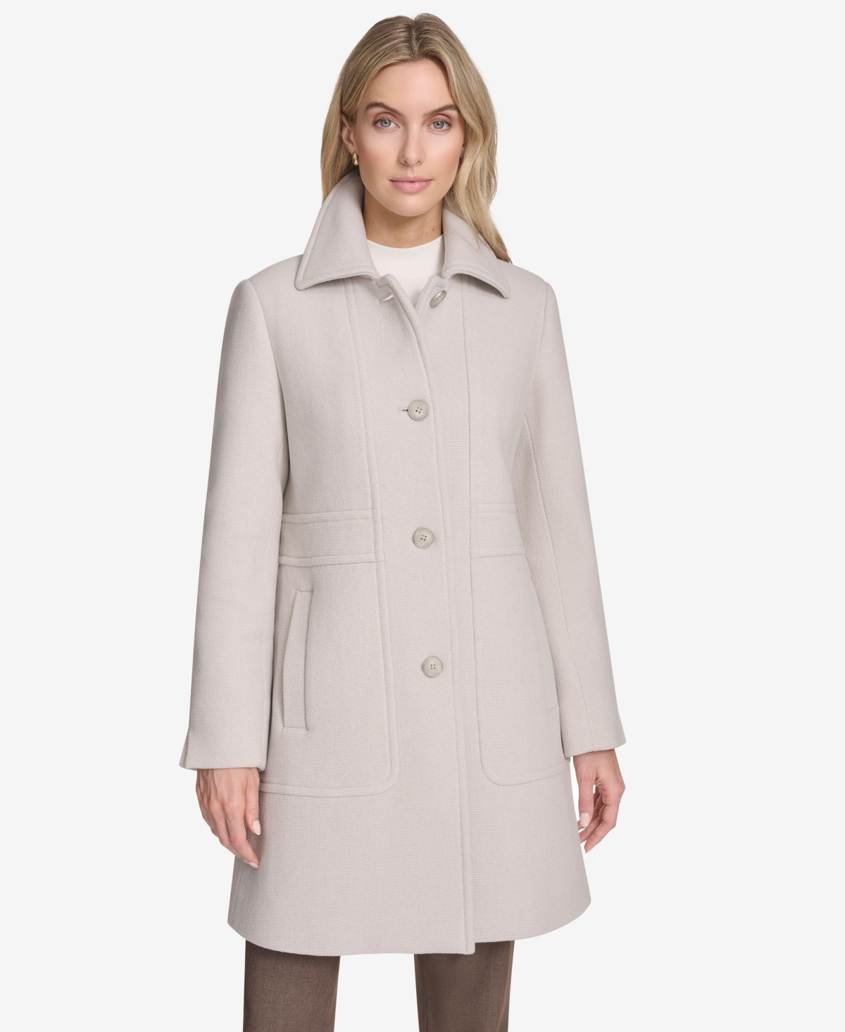 Click here for Andrew Marc Womens Emmeline Wool Blend Slim Coat -... prices