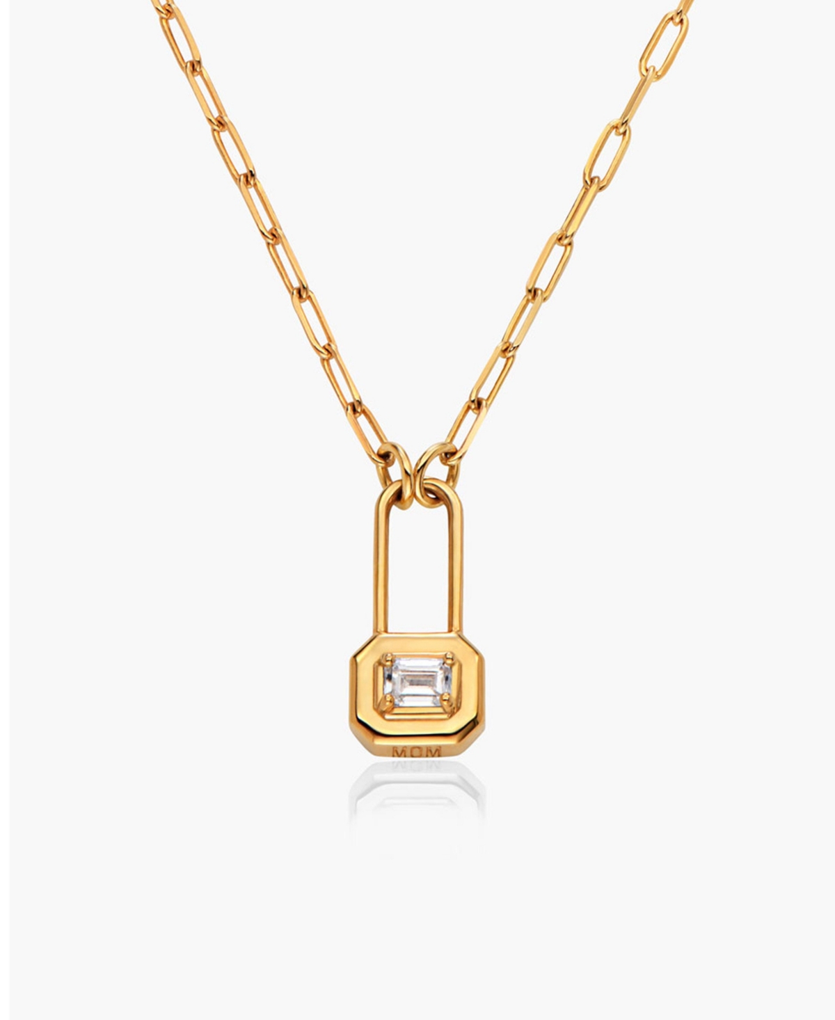 Click here for Oak & Luna charm with Emerald Cut Moissanite - Gol... prices