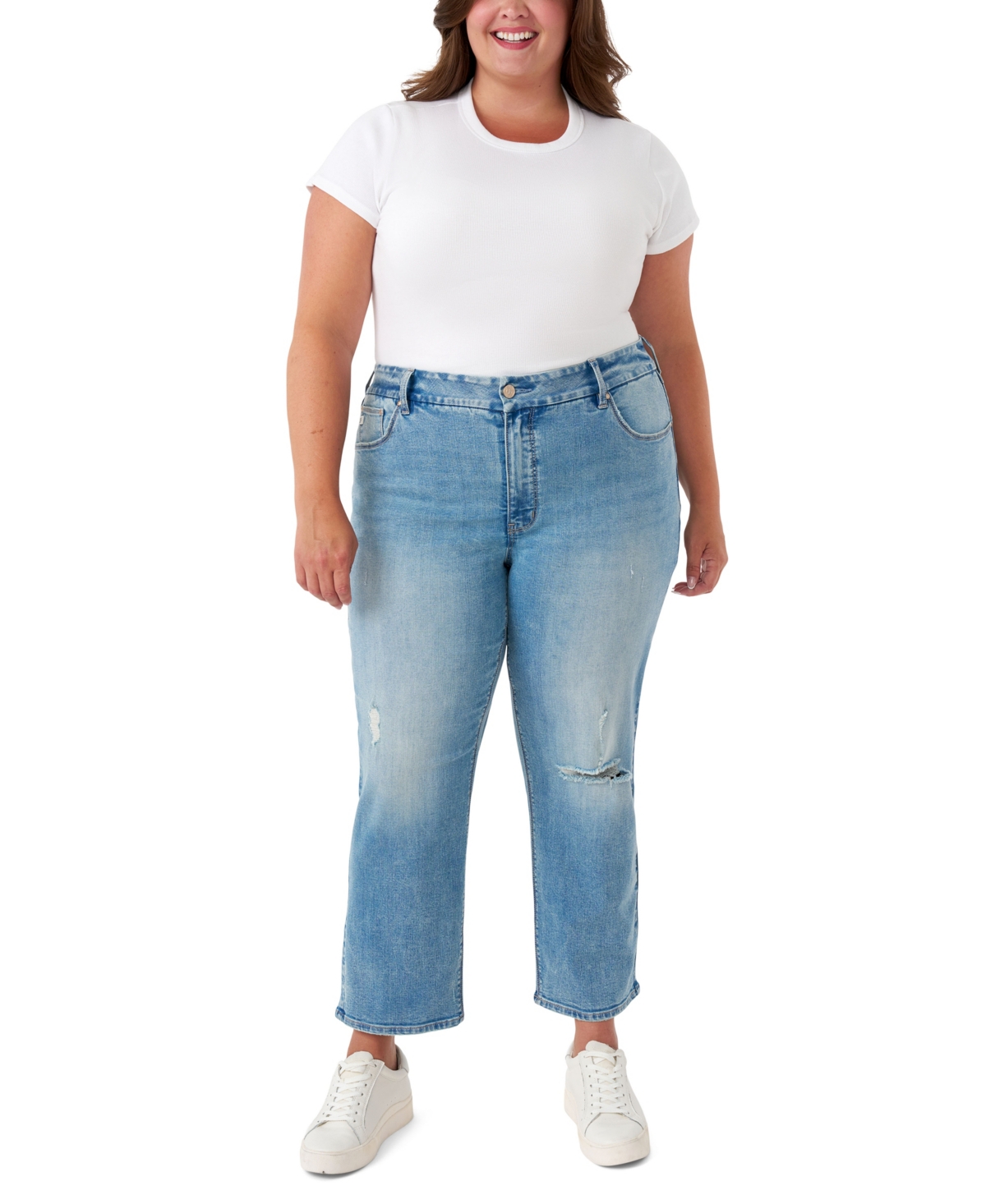 Click here for Seven7 Plus Size Tummyless Ankle Straight Jeans -... prices