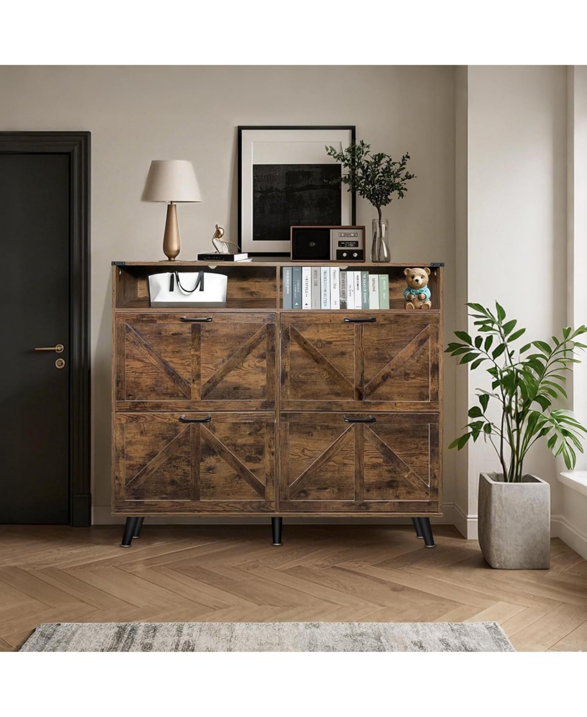 Click here for gaomon Farmhouse Shoe Storage Cabinet with 4 Flip... prices