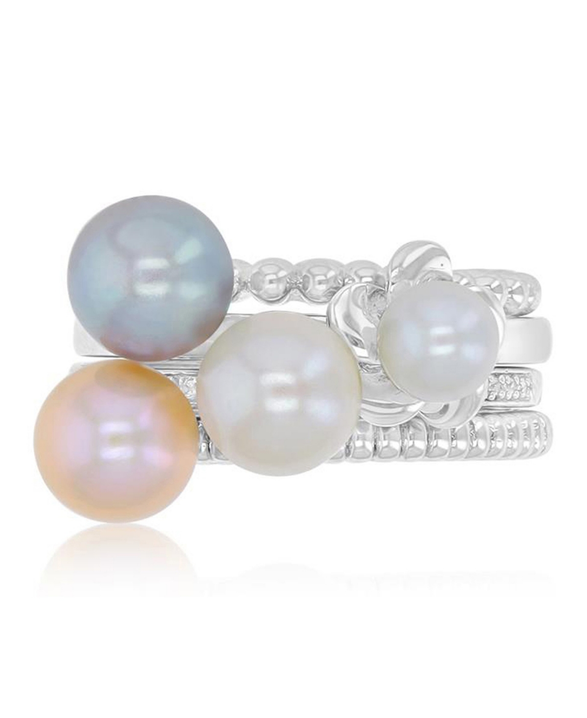 Click here for Macys Imitation Pearl & Diamond (0.054 ct. t.w.) S... prices