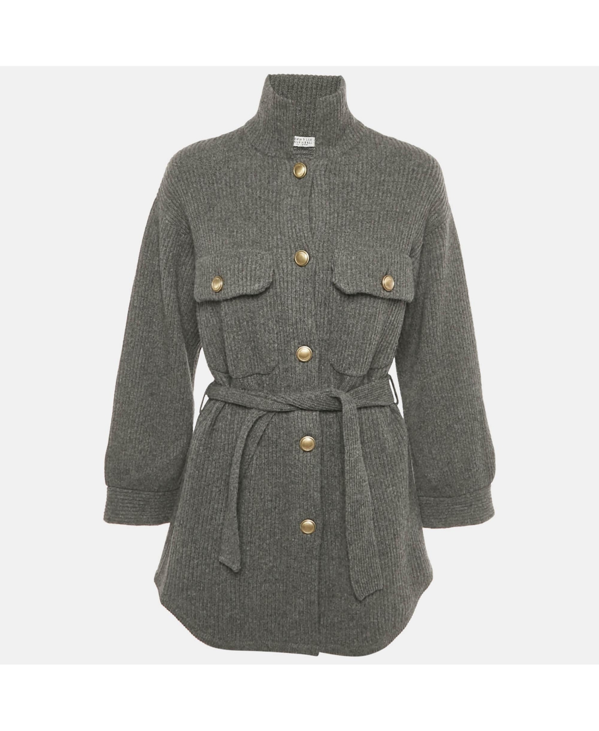 Click here for Pre-Owned Brunello Cucinelli Womens Grey Rib Knit... prices