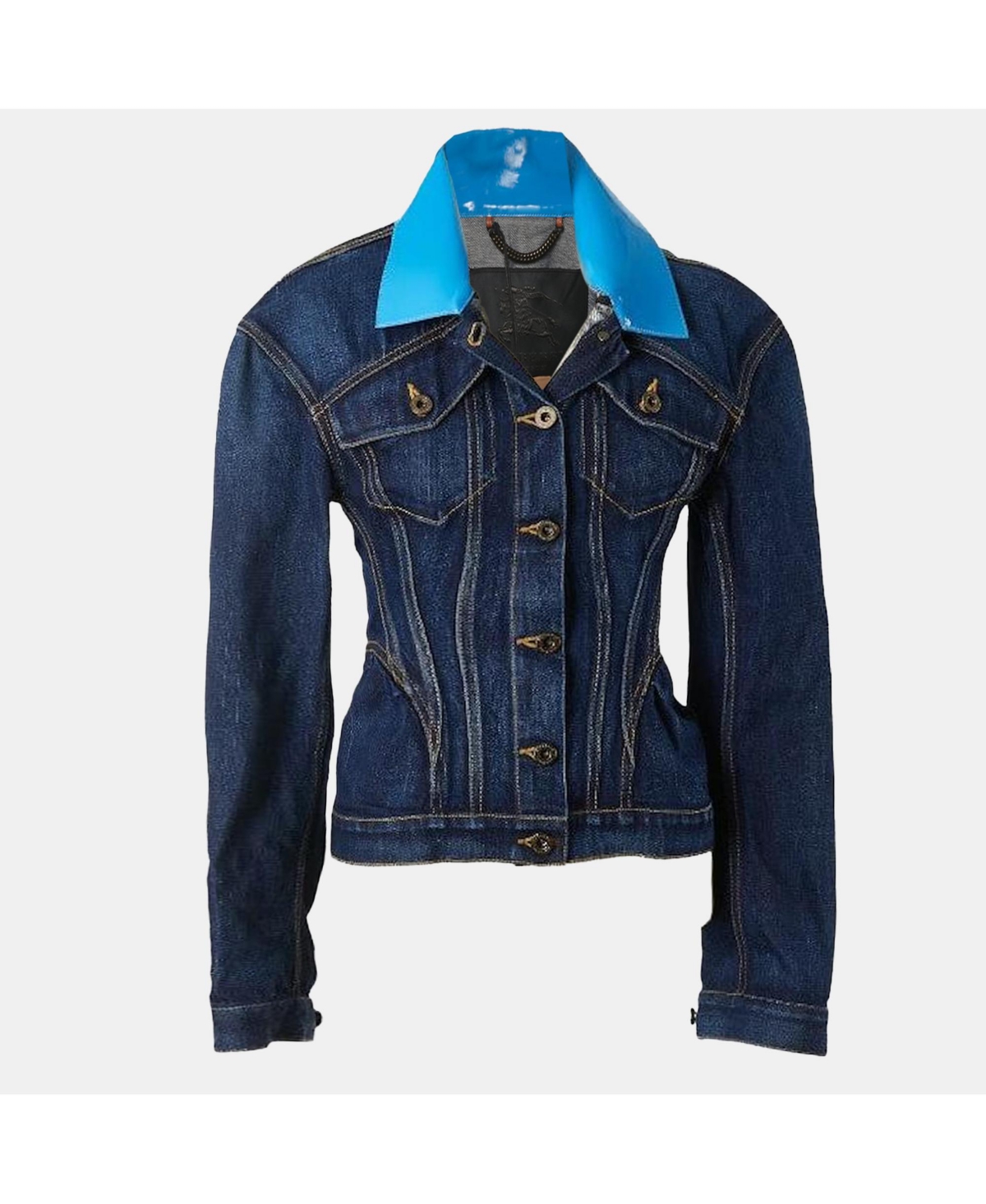 Click here for Pre-Owned Burberry Womens Prorsum Blue Denim Colla... prices