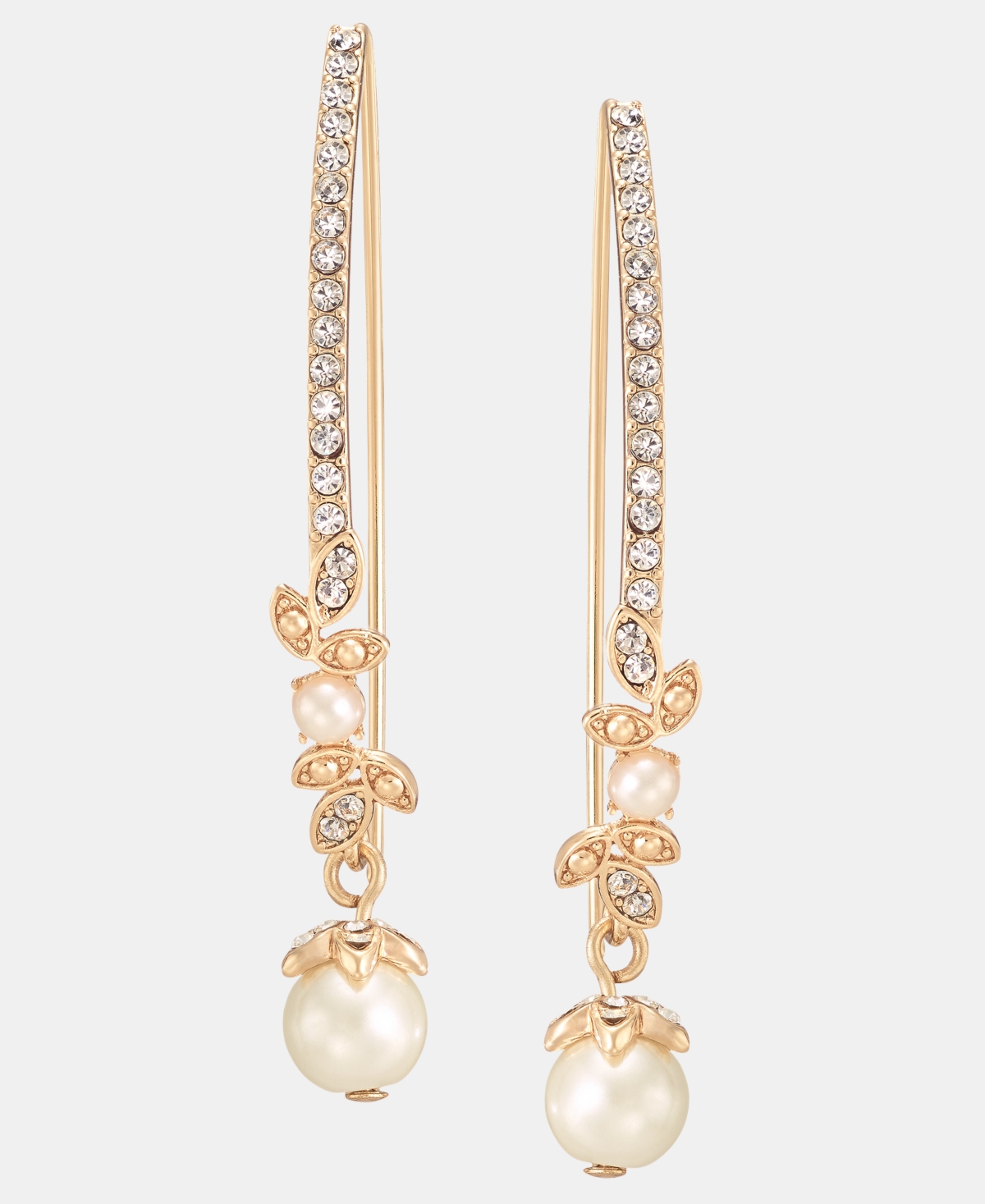 Click here for Marchesa Pave & Imitation Pearl Threader Earrings... prices