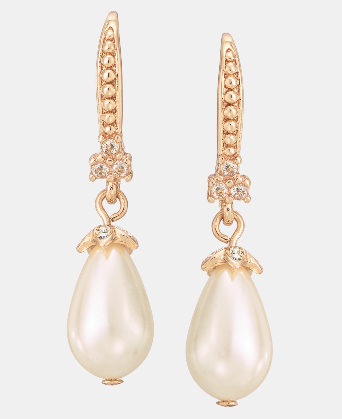 Click here for Marchesa Pave & Imitation Pearl Drop Earrings - Wh... prices