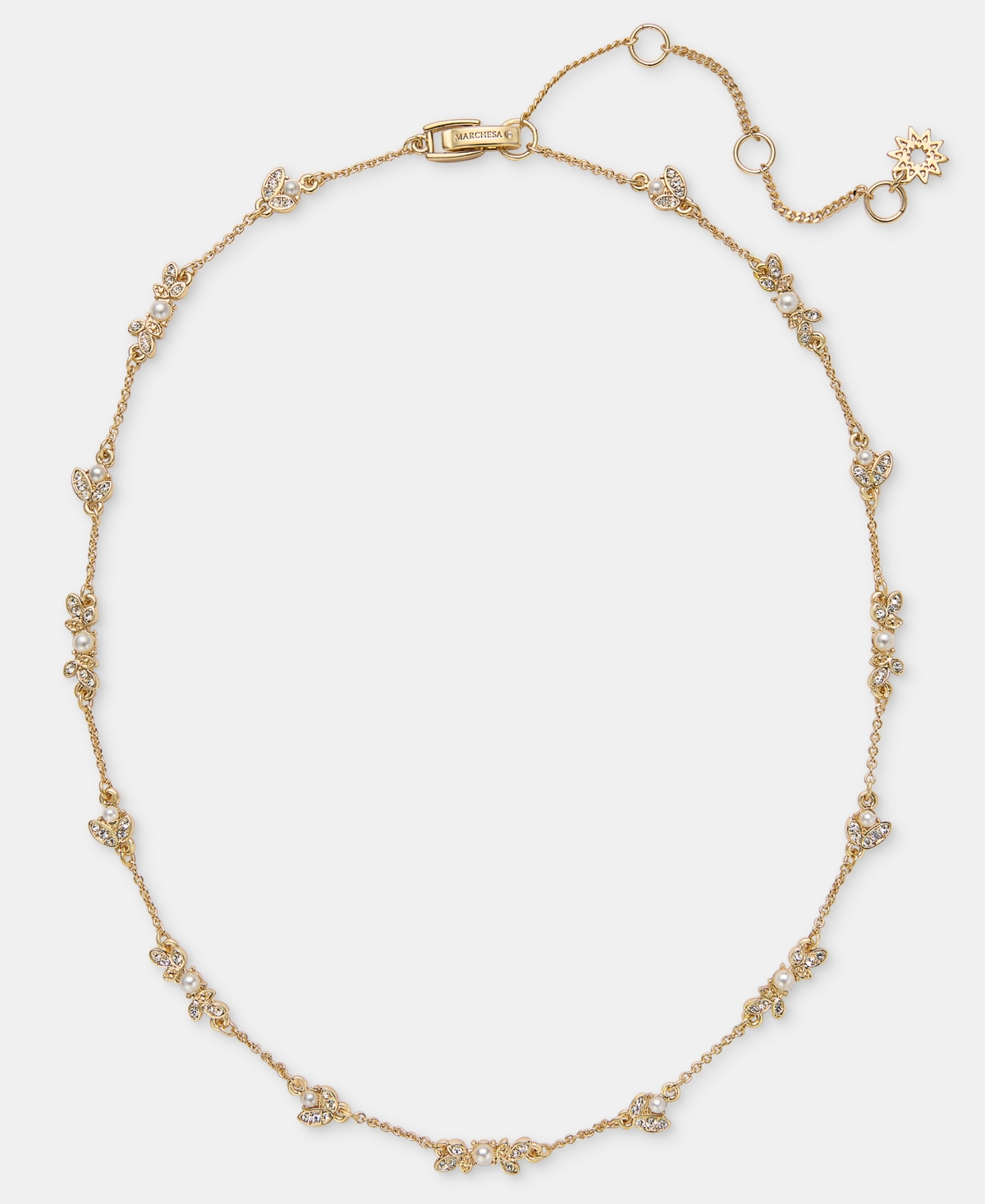 Click here for Marchesa Crystal & Imitation Pearl Station Necklac... prices
