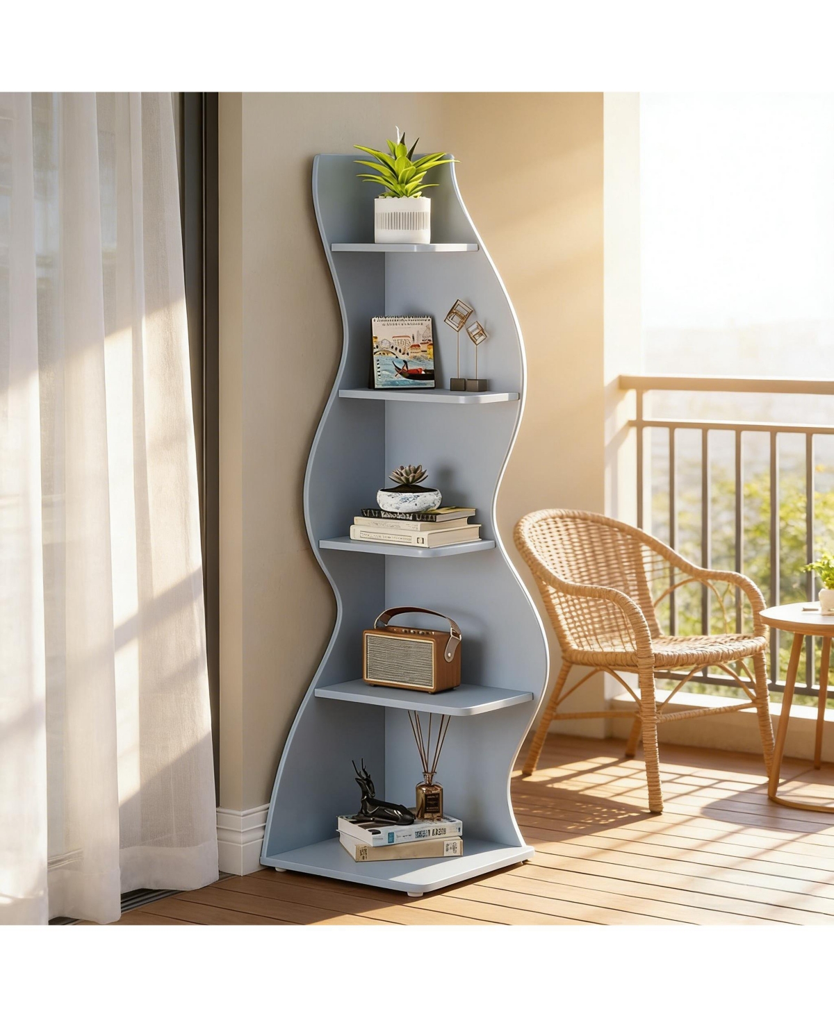 Click here for Cesicia 5-Tier Corner Shelf with Sea Grass Design... prices