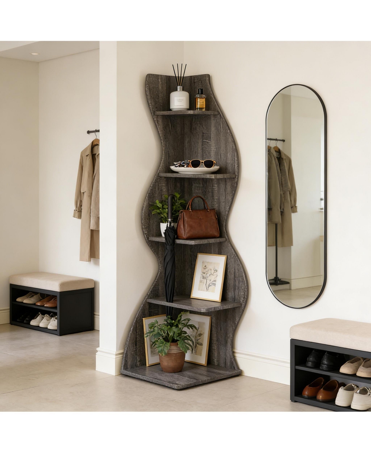 Click here for Cesicia 5-Tier Corner Shelf with Sea Grass Design... prices