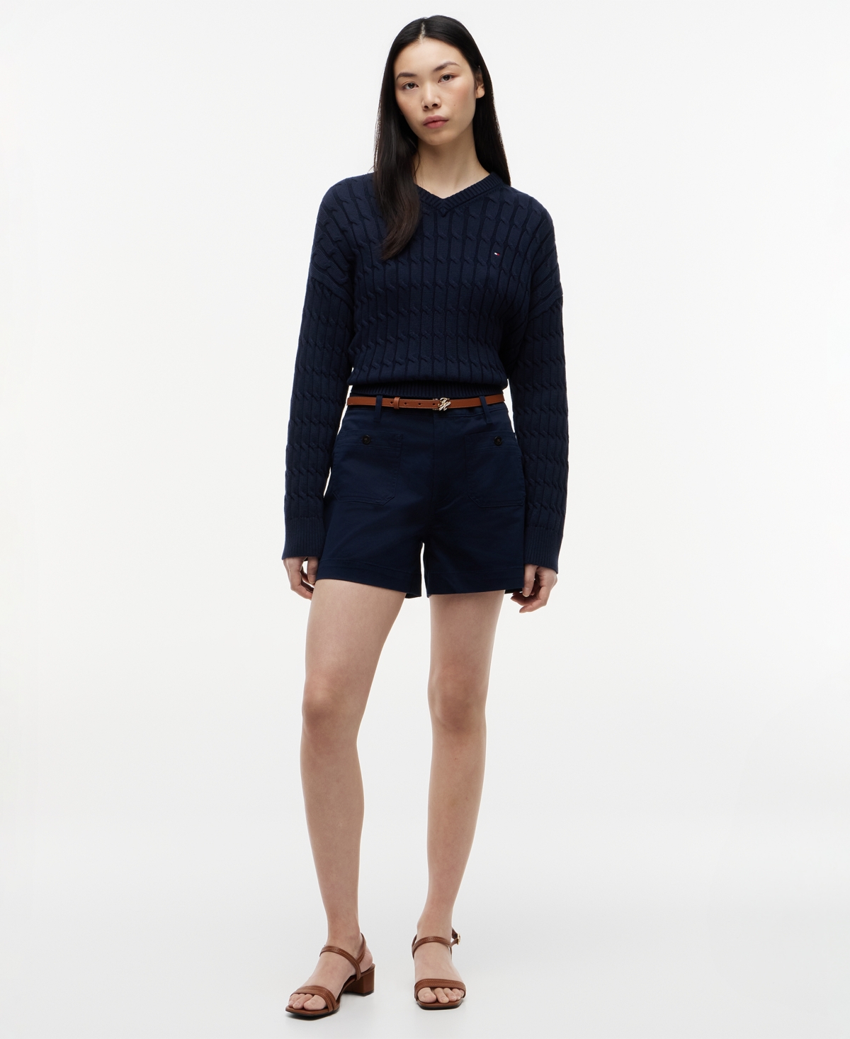 Click here for Tommy Hilfiger Womens Twill Patch Pocket Shorts -... prices