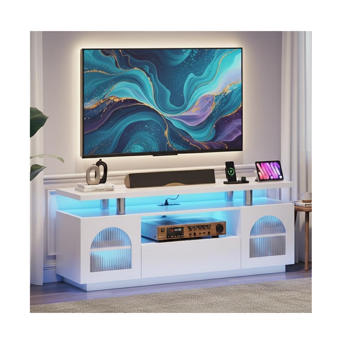 Click here for gaomon Tv Stand for 65" Tv with Power Outlets... prices