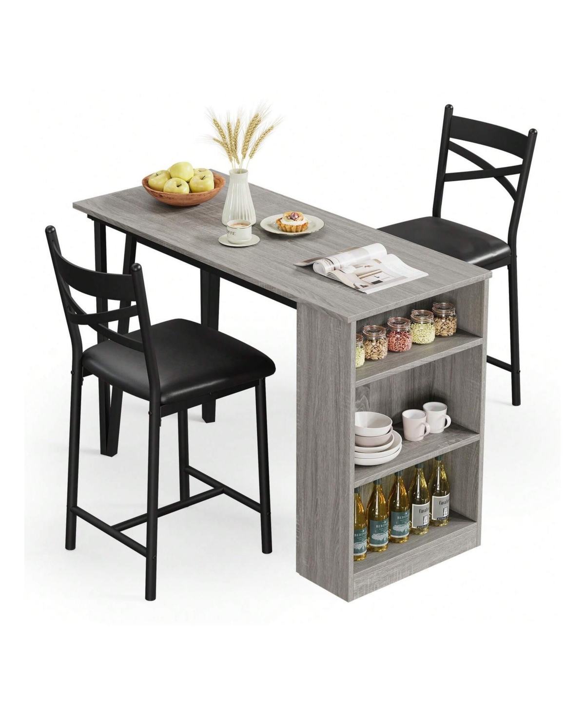 Click here for Gaomon Kitchen Table 3Piece 36in Wooden Counter He... prices