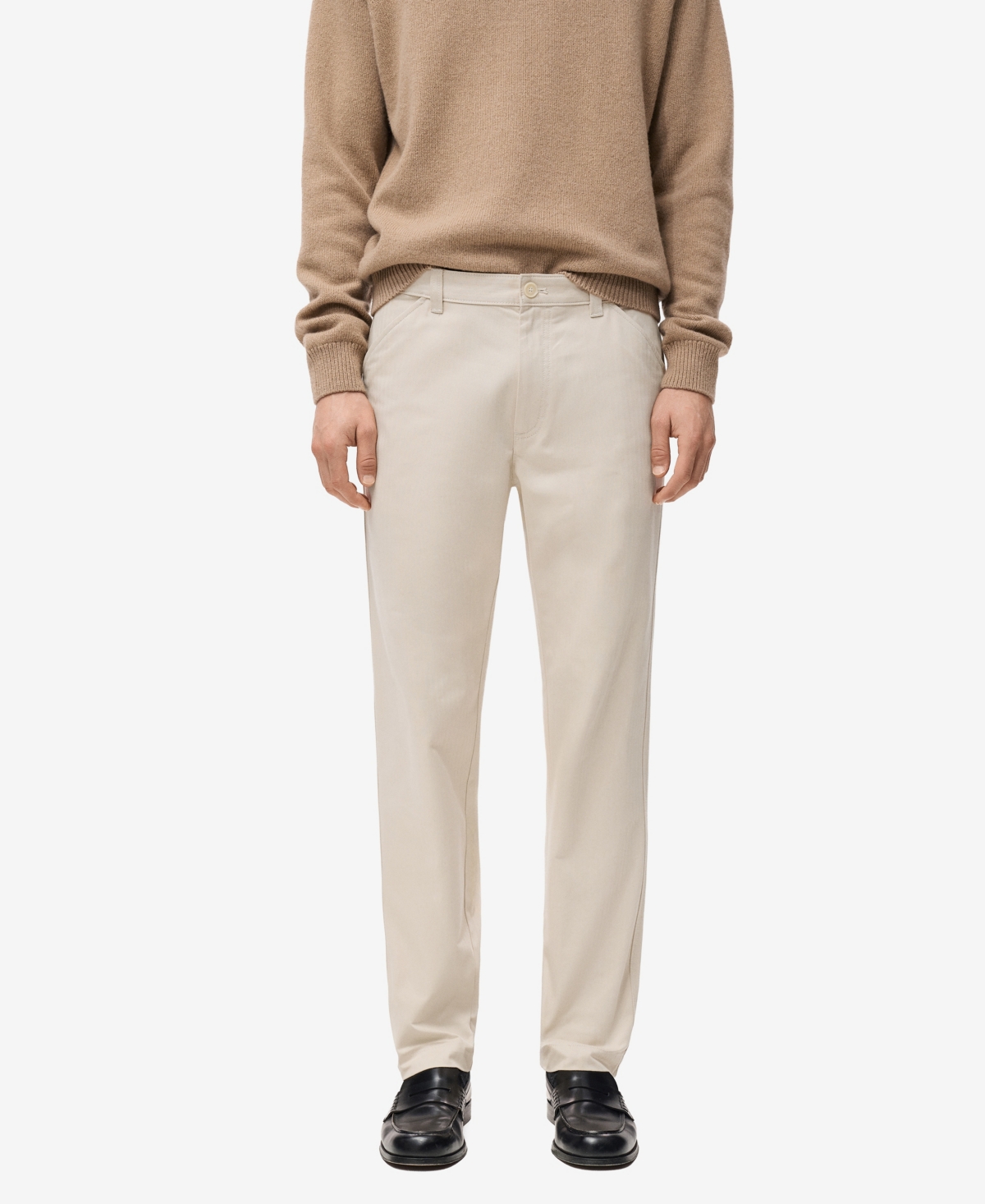 Click here for Mango Mens Regular-Fit Cotton Pants - Sand prices