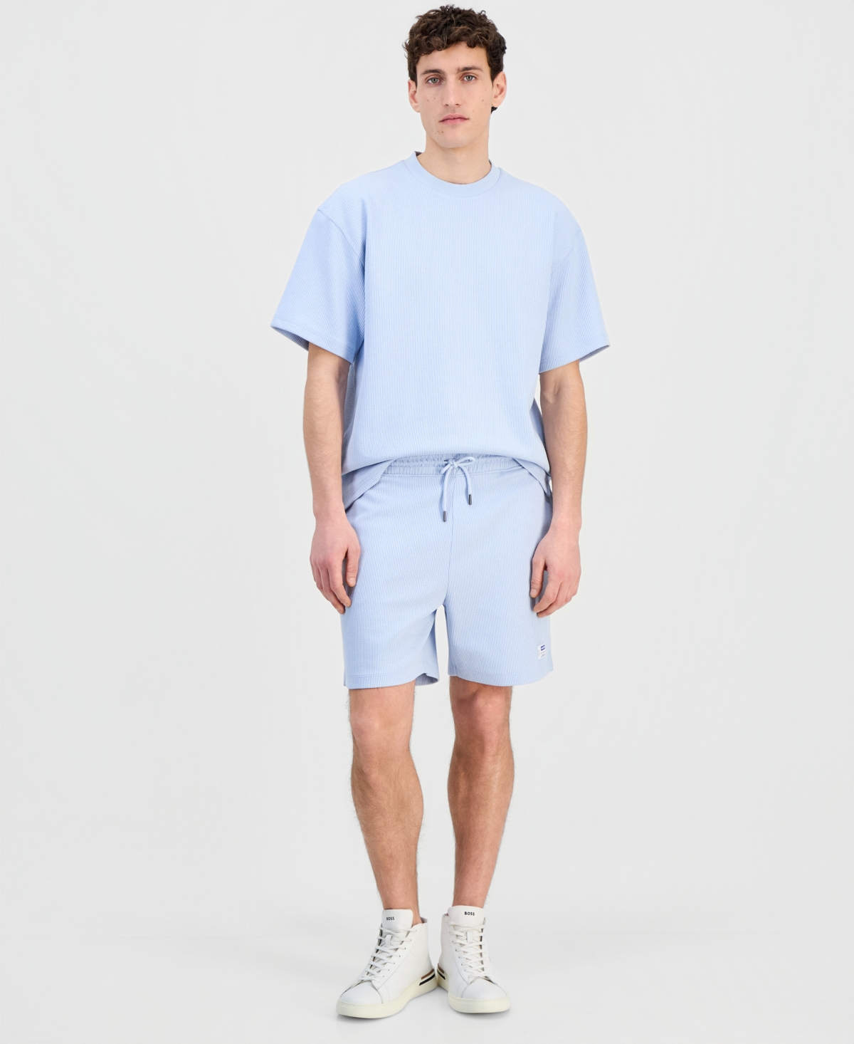 Click here for Hugo Boss Mens Waffle Jersey 7 Drawstring Shorts -... prices