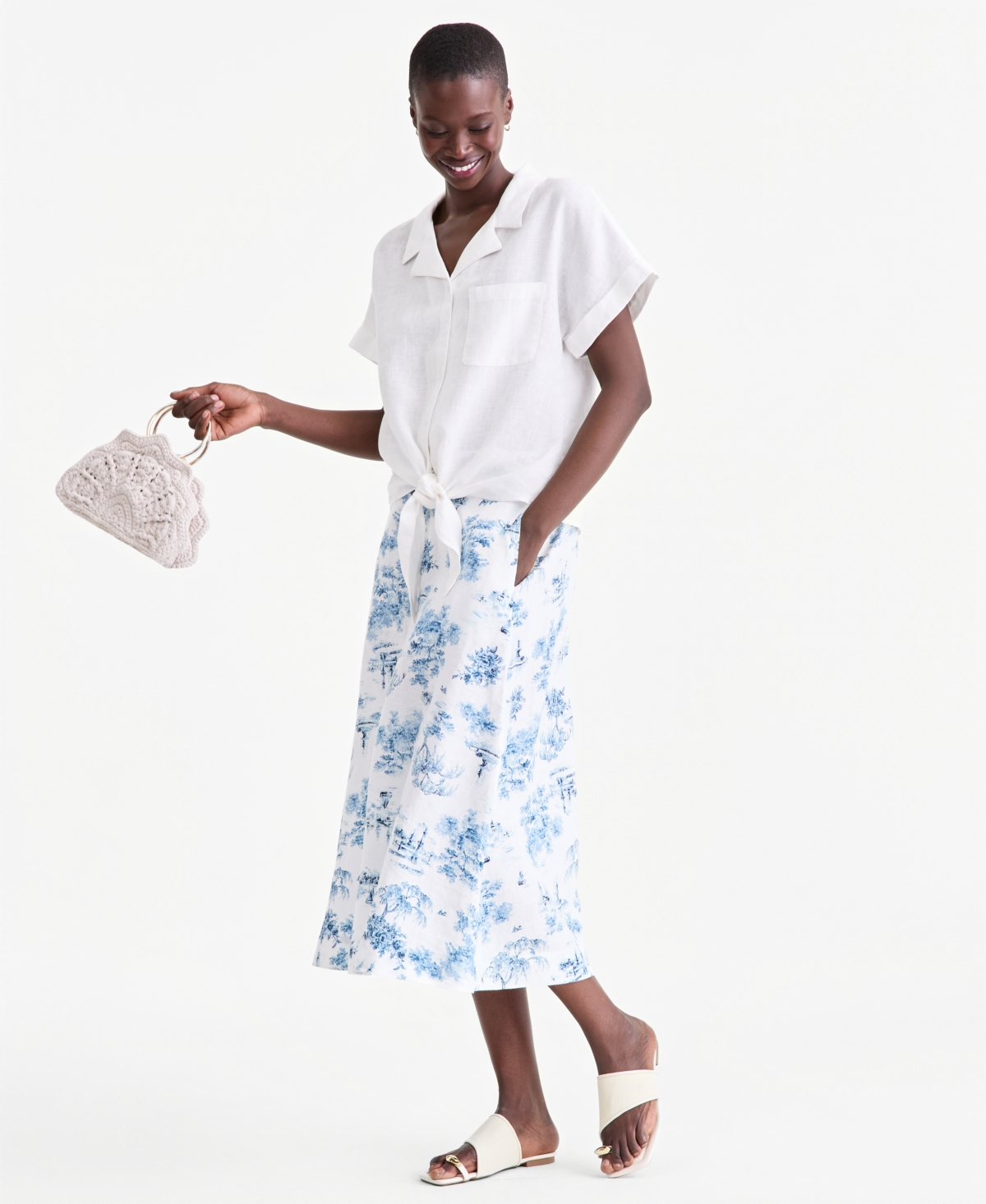 Click here for Charter Club Womens 100 Linen Midi Skirt  Macys Ex... prices