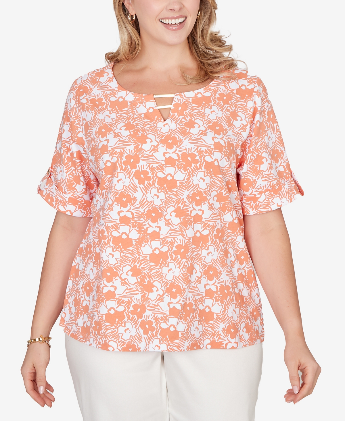 Click here for Hearts Of Palm Plus Size Printed Stretch Jersey El... prices
