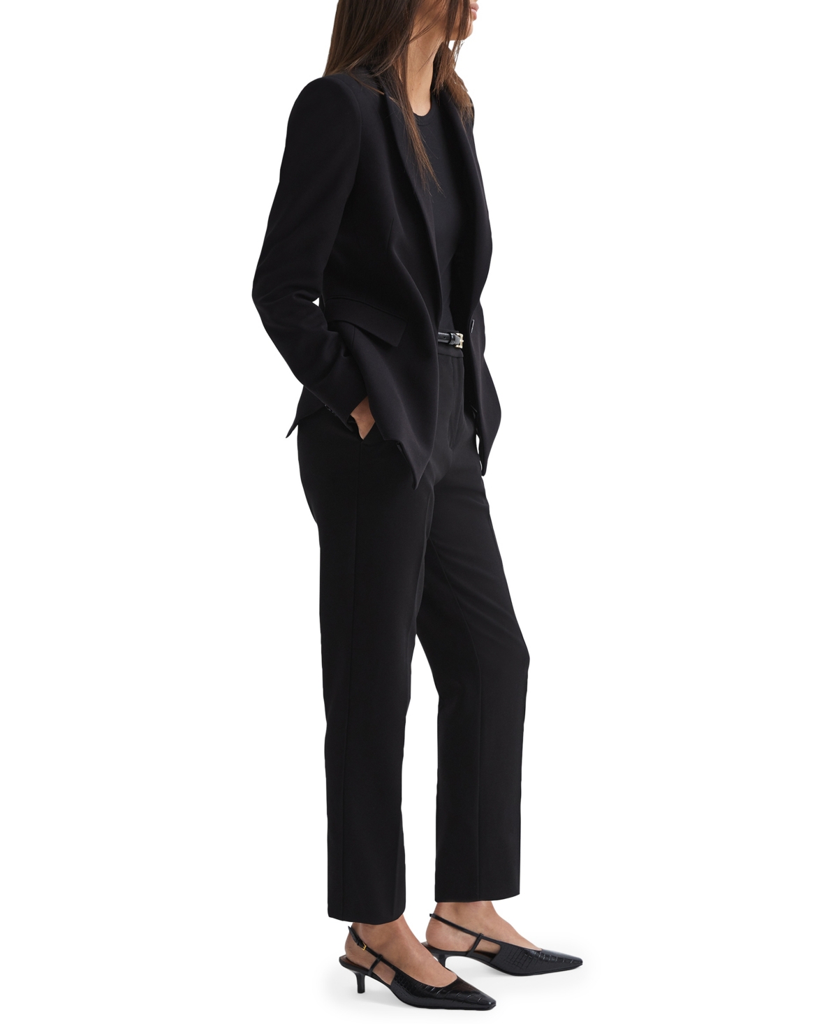 Click here for Reiss Womens Slim Fit Suit Pants - Black prices