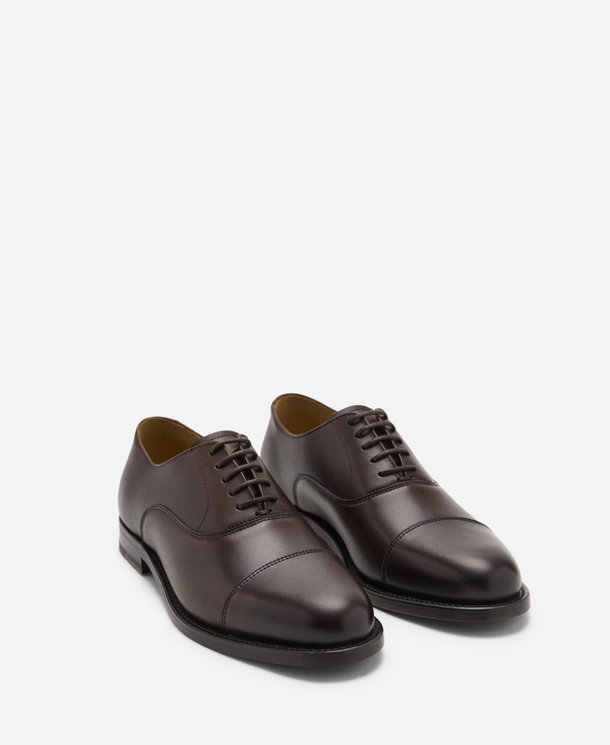 Click here for Mango Mens Oxford Style Leather Shoes - Brown prices