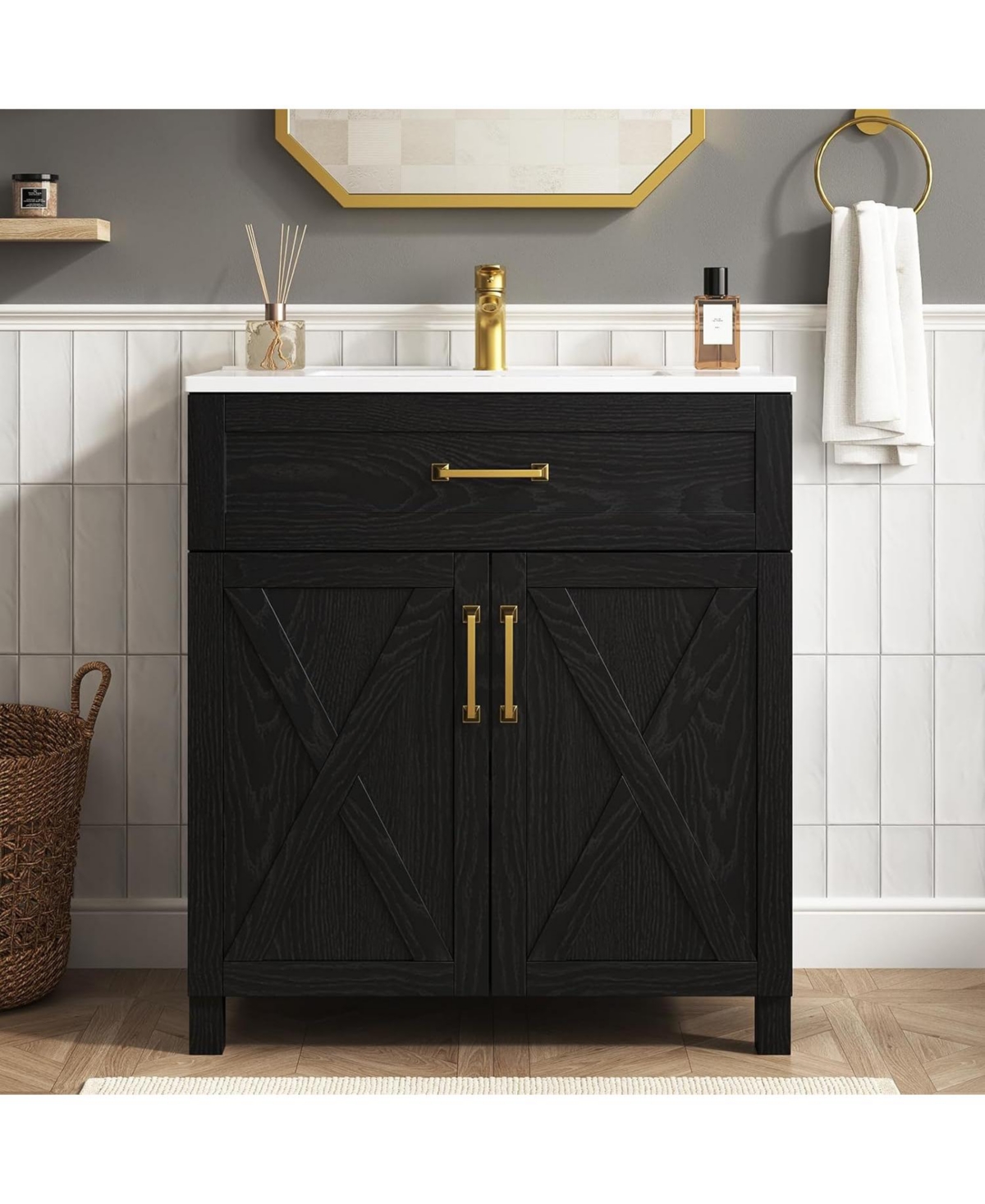 Click here for Busdays 30 Inch Farmhouse Bathroom Vanity with Sin... prices