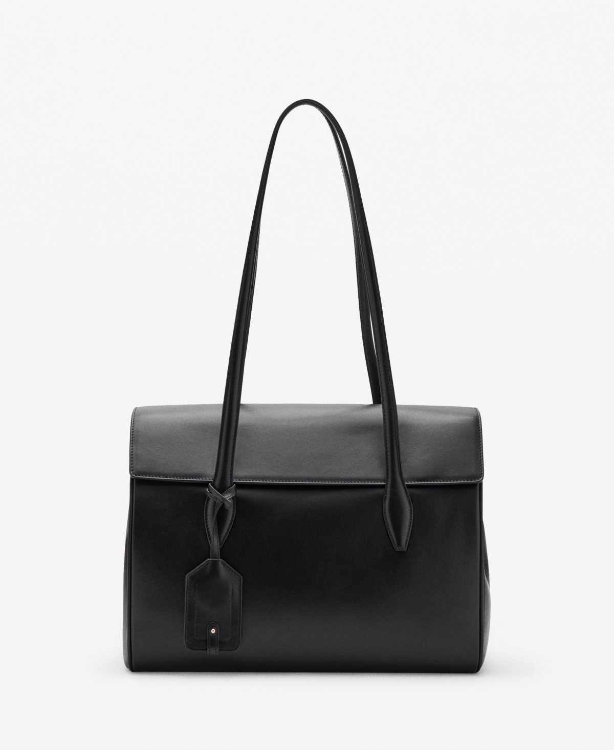 Click here for Mango Womens Charms Leather Shopper Bag - Black prices