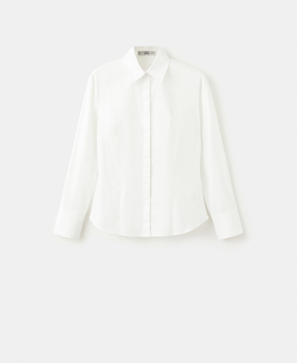 Click here for Mango Womens Slim-Fit Poplin Shirt - White prices
