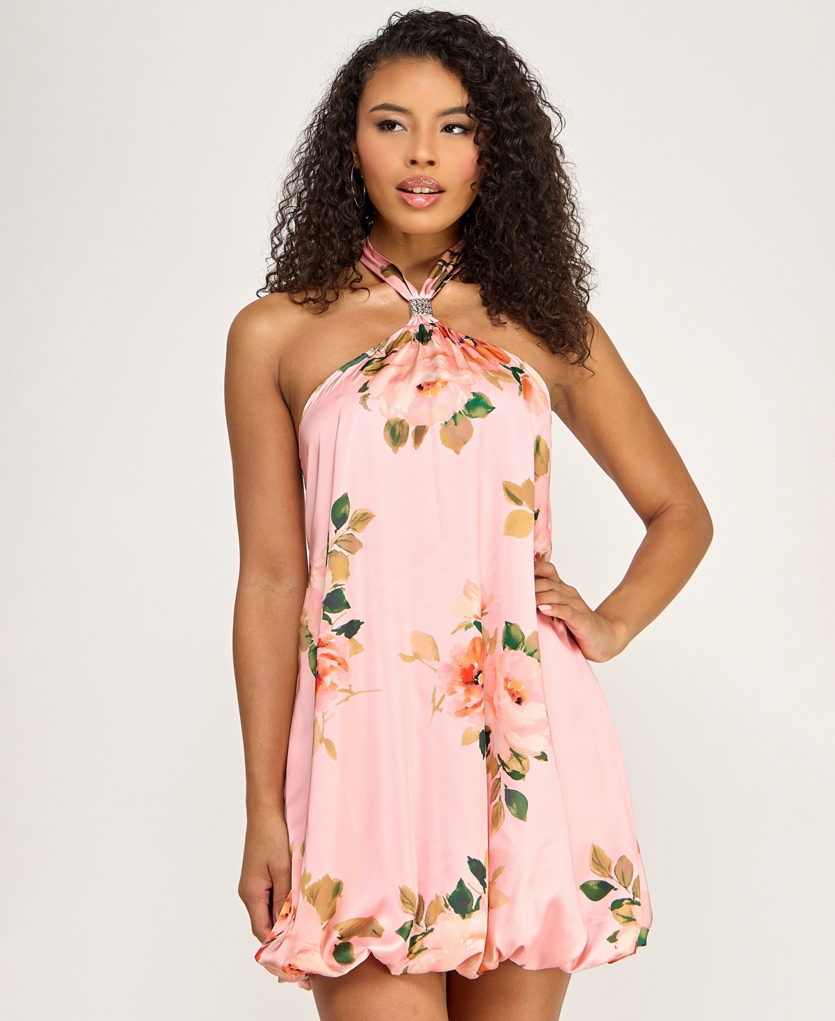 Click here for Seni & Cade Juniors Floral Halter Neck Short Dress... prices
