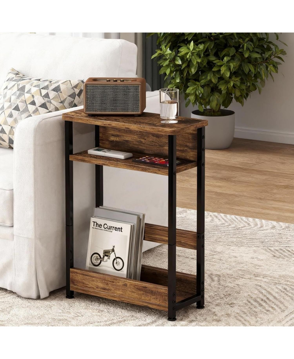 Click here for gaomon Tiger Stripe Brown Narrow Side Table  Stora... prices