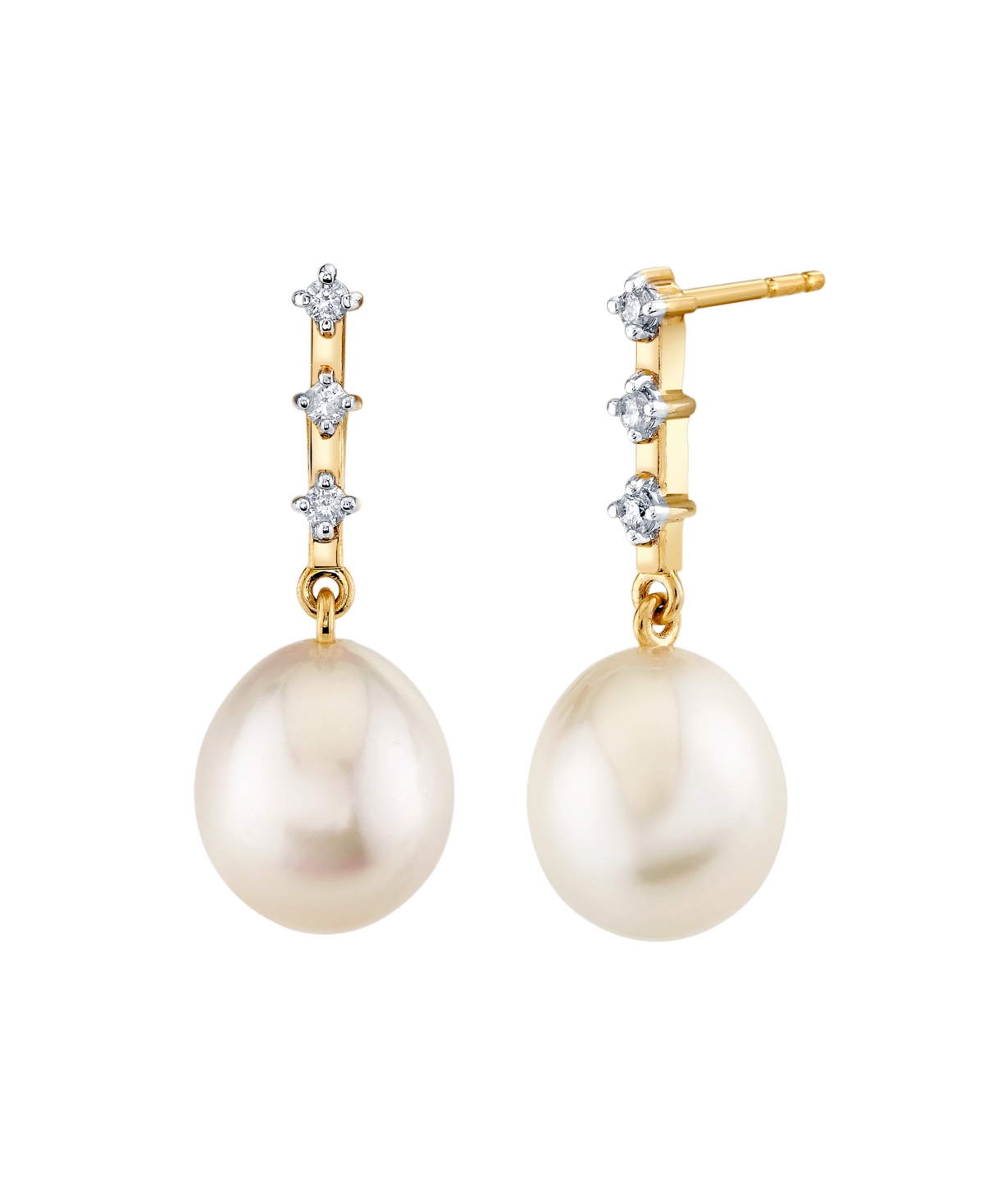 Click here for Macys Cultured Fresh Water Pearl (9mm) & Diamond (... prices