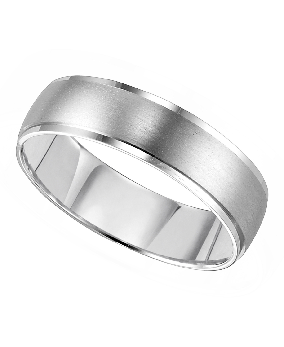 Click here for 14k White Gold Brushed Finish Wedding Band - 14k W... prices