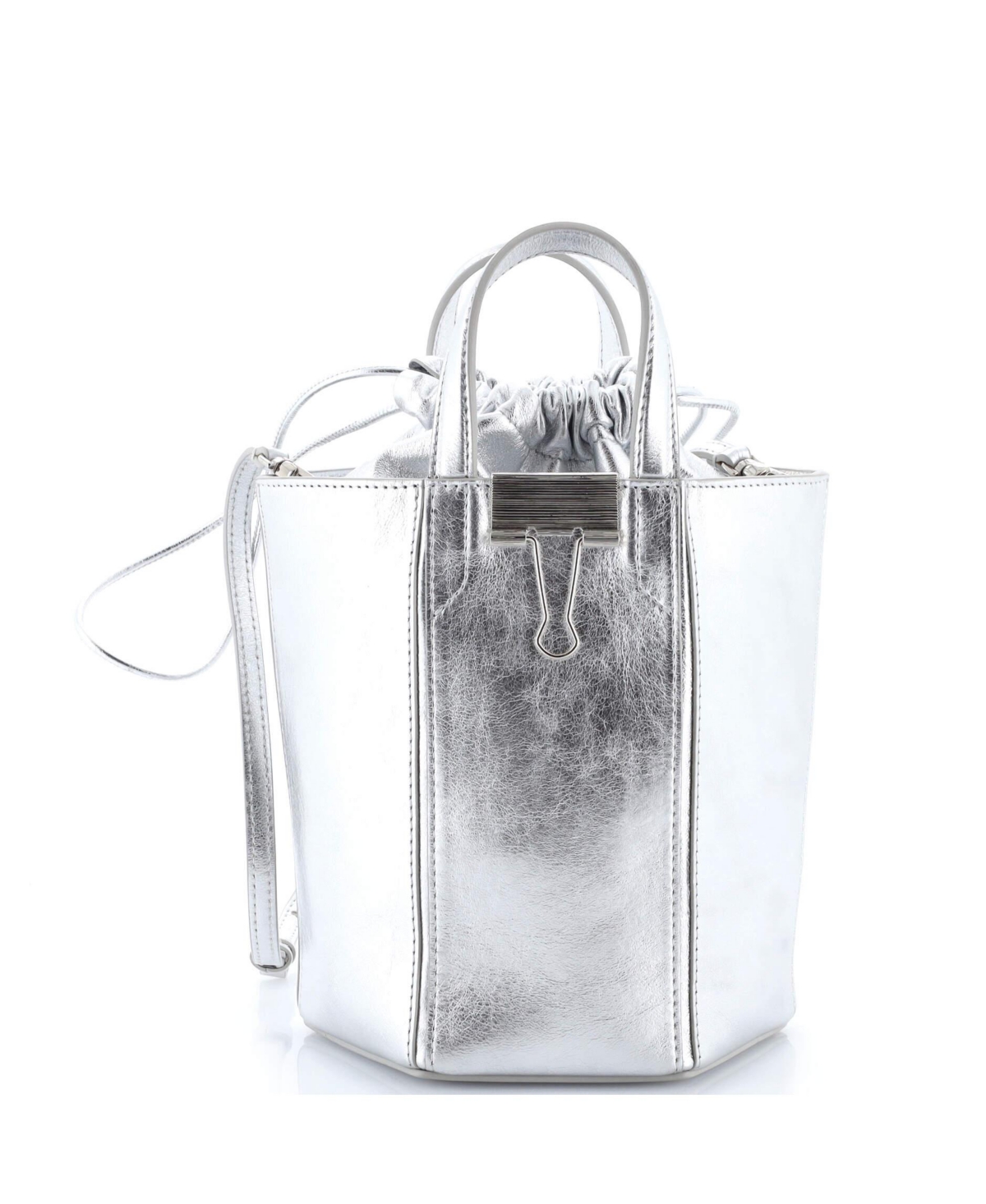 Click here for Pre-Owned Off White Vintage Allen Bucket Bag Leath... prices